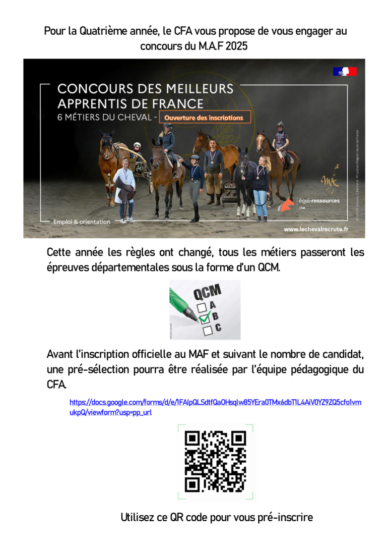 Inscriptions ouvertes pour le Concours MAF 2025 - AgriCampus Laval